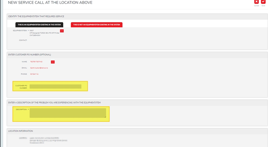 Service Call Instructions | BDL